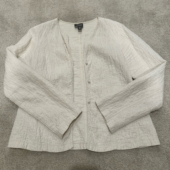 Eileen Fisher | Jackets & Coats | Eileen Fisher Quilted Cream Jacket ...